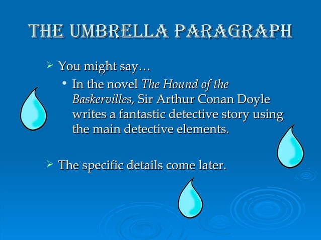 8P Umbrella Paragraph | PPT | Fiction | Books and Literature