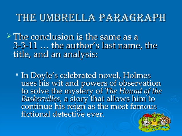 8P Umbrella Paragraph | PPT | Fiction | Books and Literature