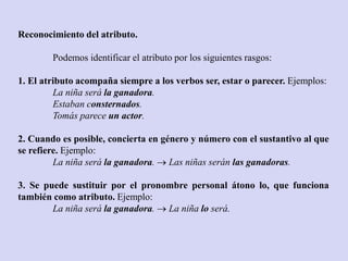 8 El complemento predicativo | PPTX