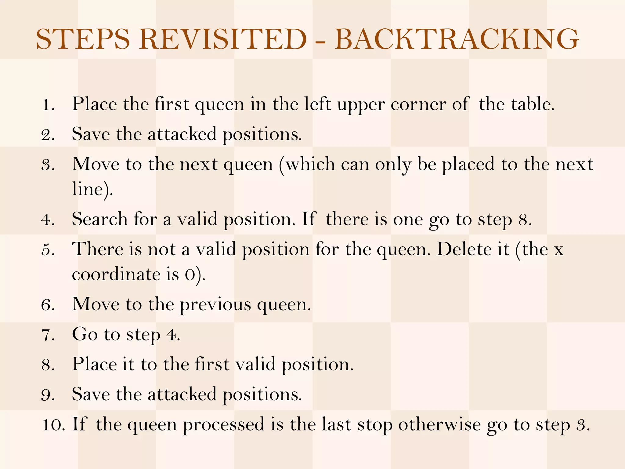 8 queens problem using back tracking | PPTX