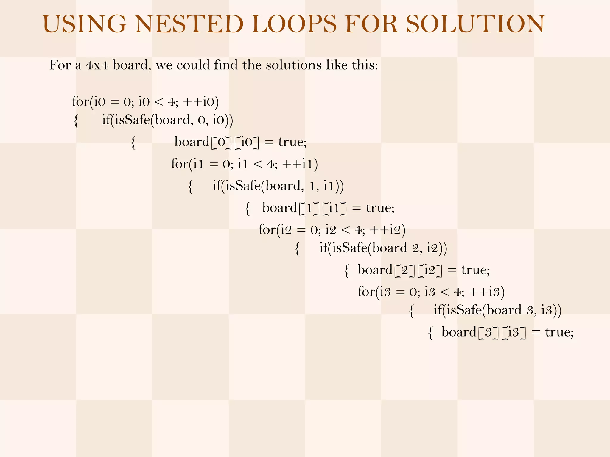 8 Queens Problem Using Back Tracking Pptx Programming Languages Computing