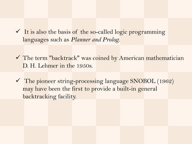 8 Queens Problem Using Back Tracking Pptx Programming Languages Computing