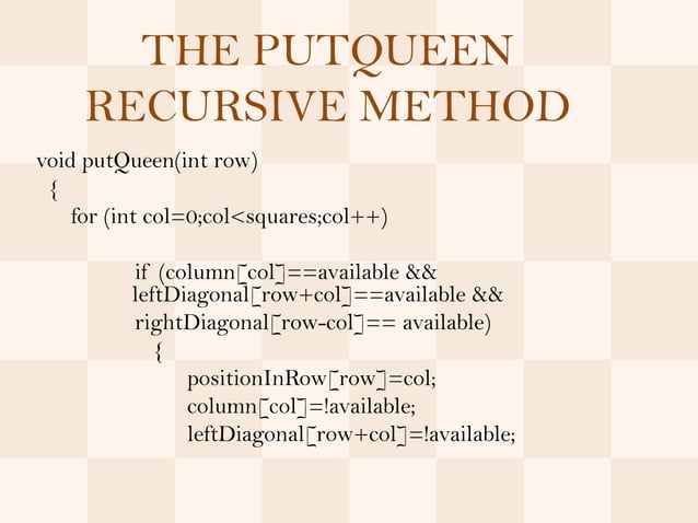 8 Queens Problem Using Back Tracking Ppt