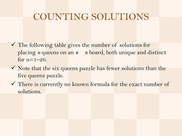 8 queens problem using back tracking | PPT