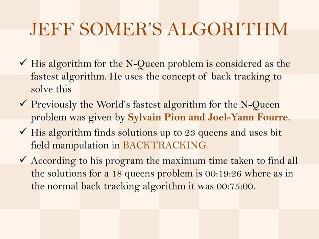 8 Queens Problem Using Back Tracking Ppt