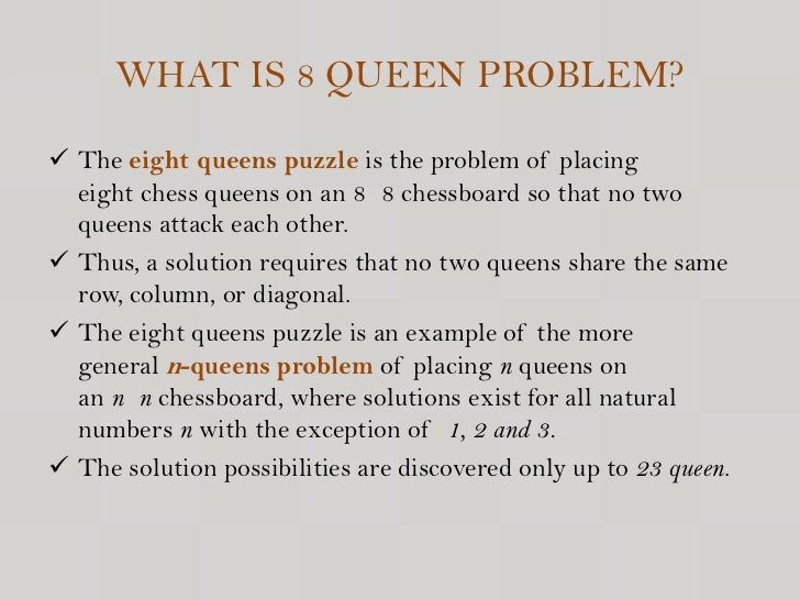 8 queens problem using back tracking