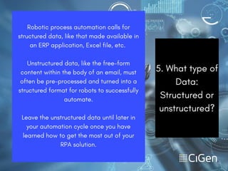 8 Questions to Ask about Processes before Implementing Robotic Process Automation | CiGen RPA ...