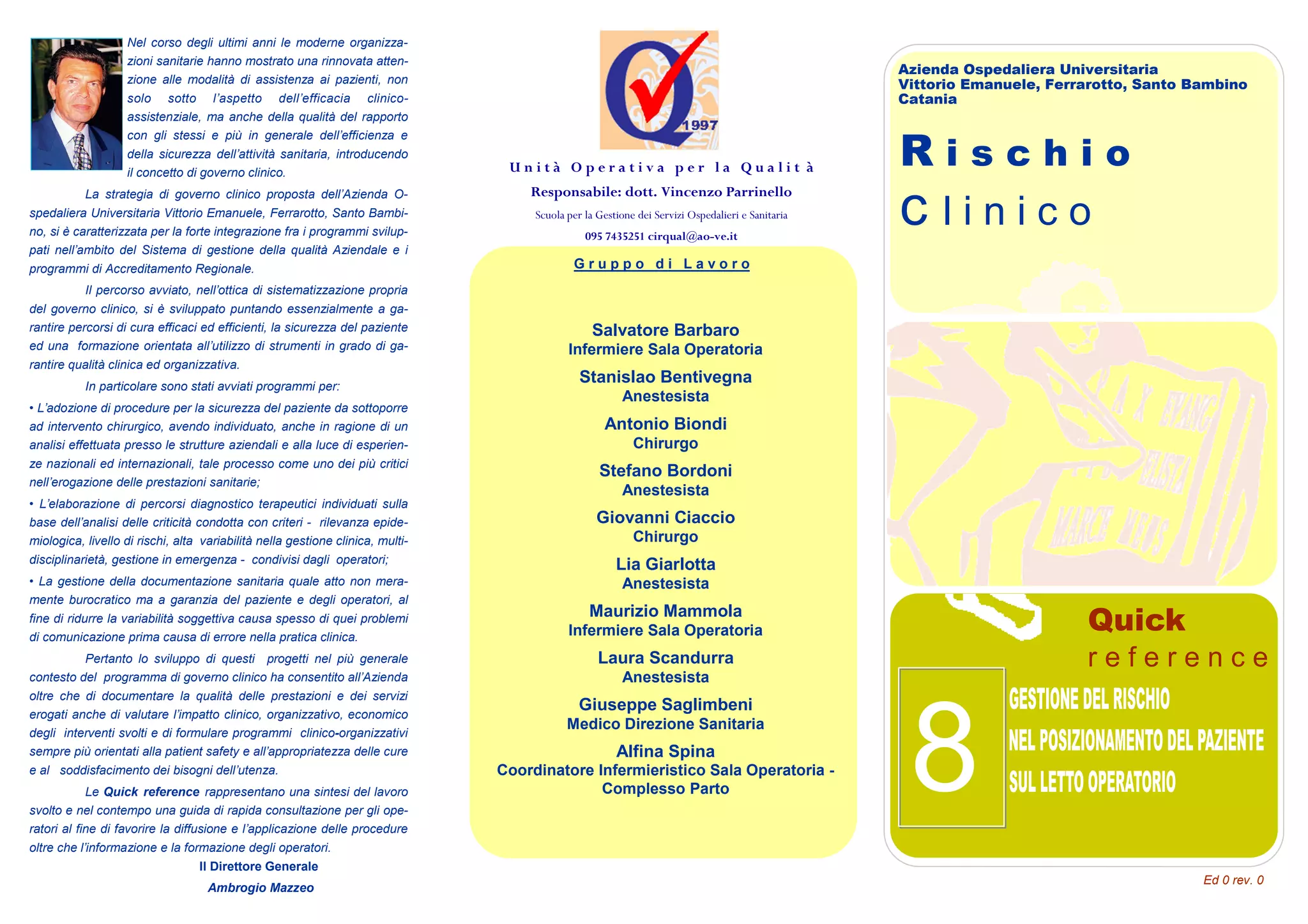 rischio clinico, Posizionamento Paziente sul letto operatorio | PDF