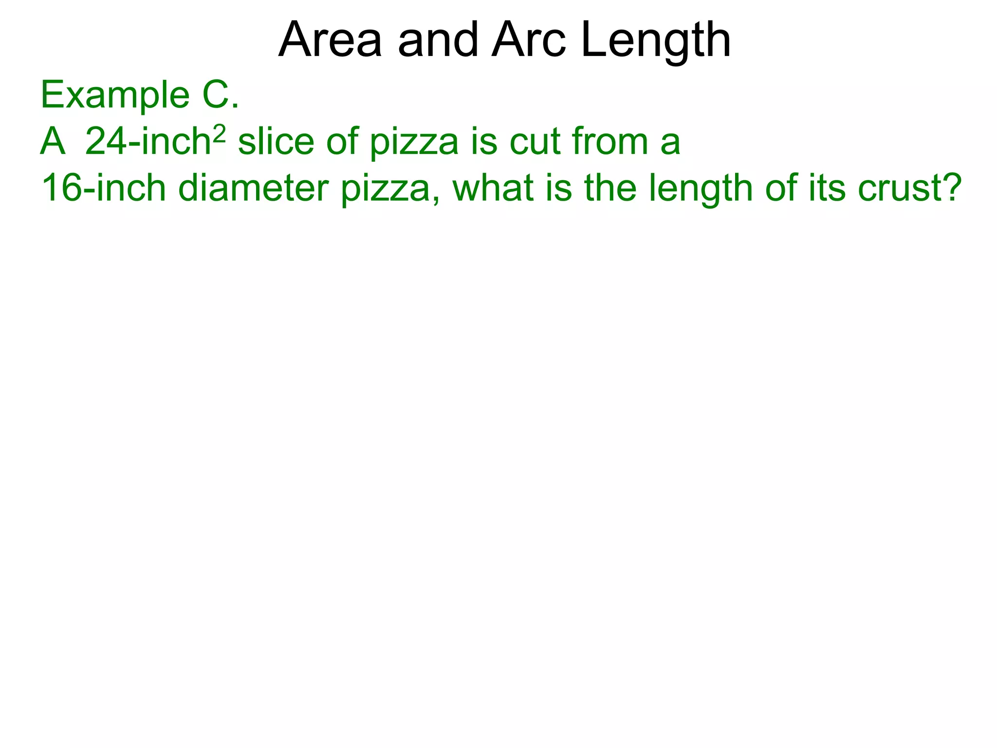8 radian arc length and area formulas | PPTX