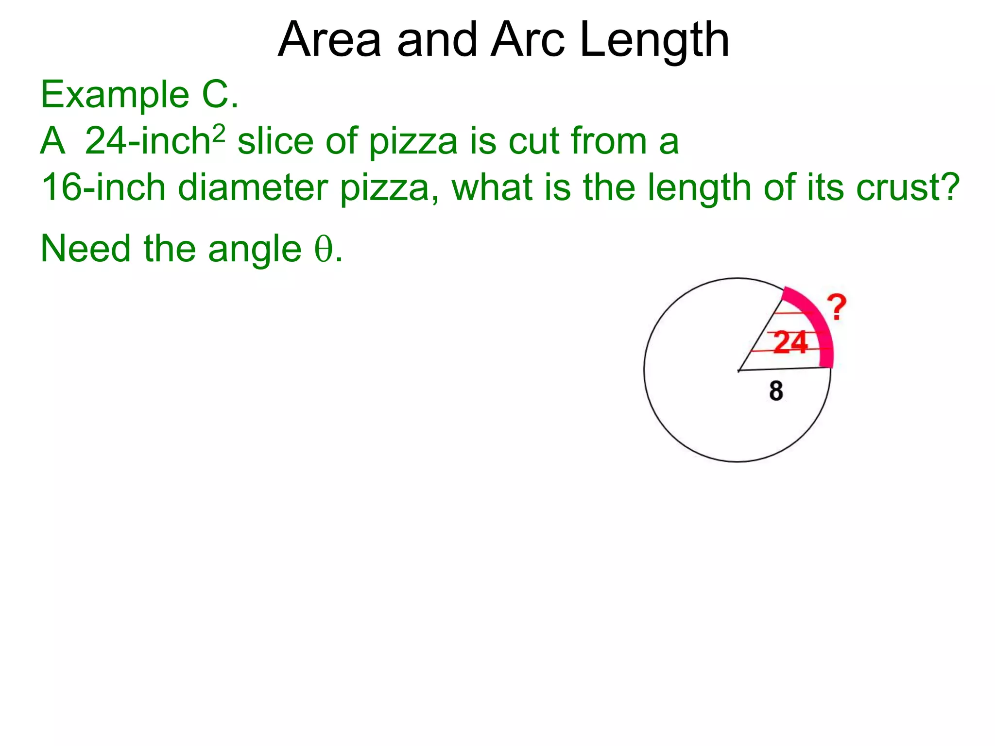 8 radian arc length and area formulas | PPTX | Geography | Science