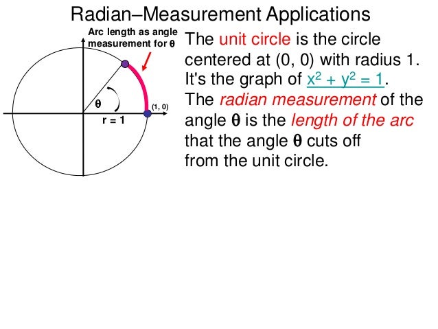 8 radian arc length and area formulas