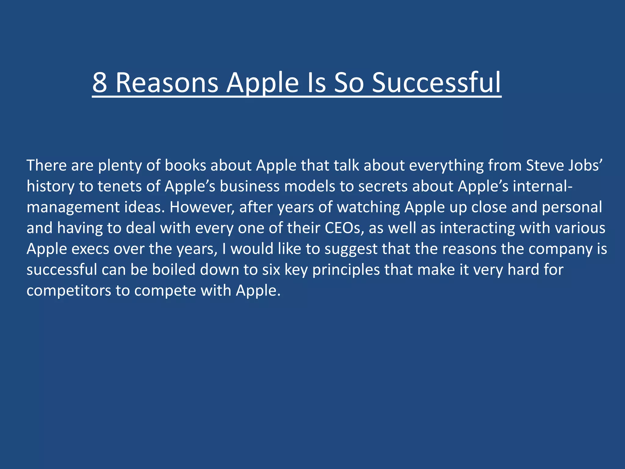 8 Reasons Which Makes Apple So Successful and Standout | PPT