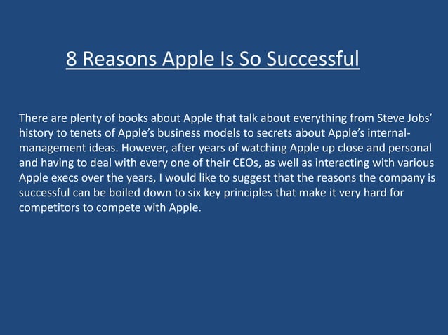 8 Reasons Which Makes Apple So Successful and Standout | PPTX | Tablets ...