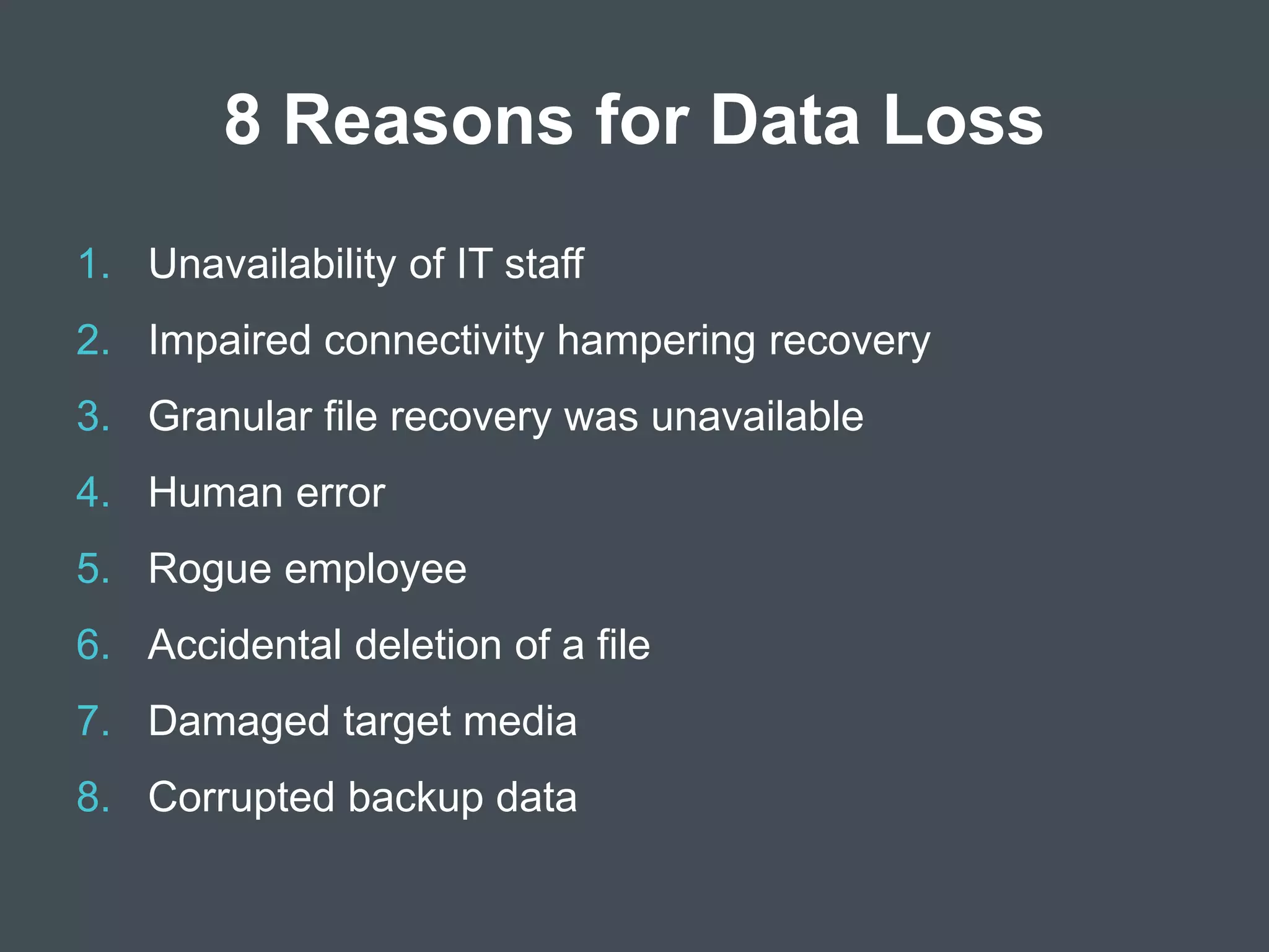 8 Reasons for Data Loss | PPTX
