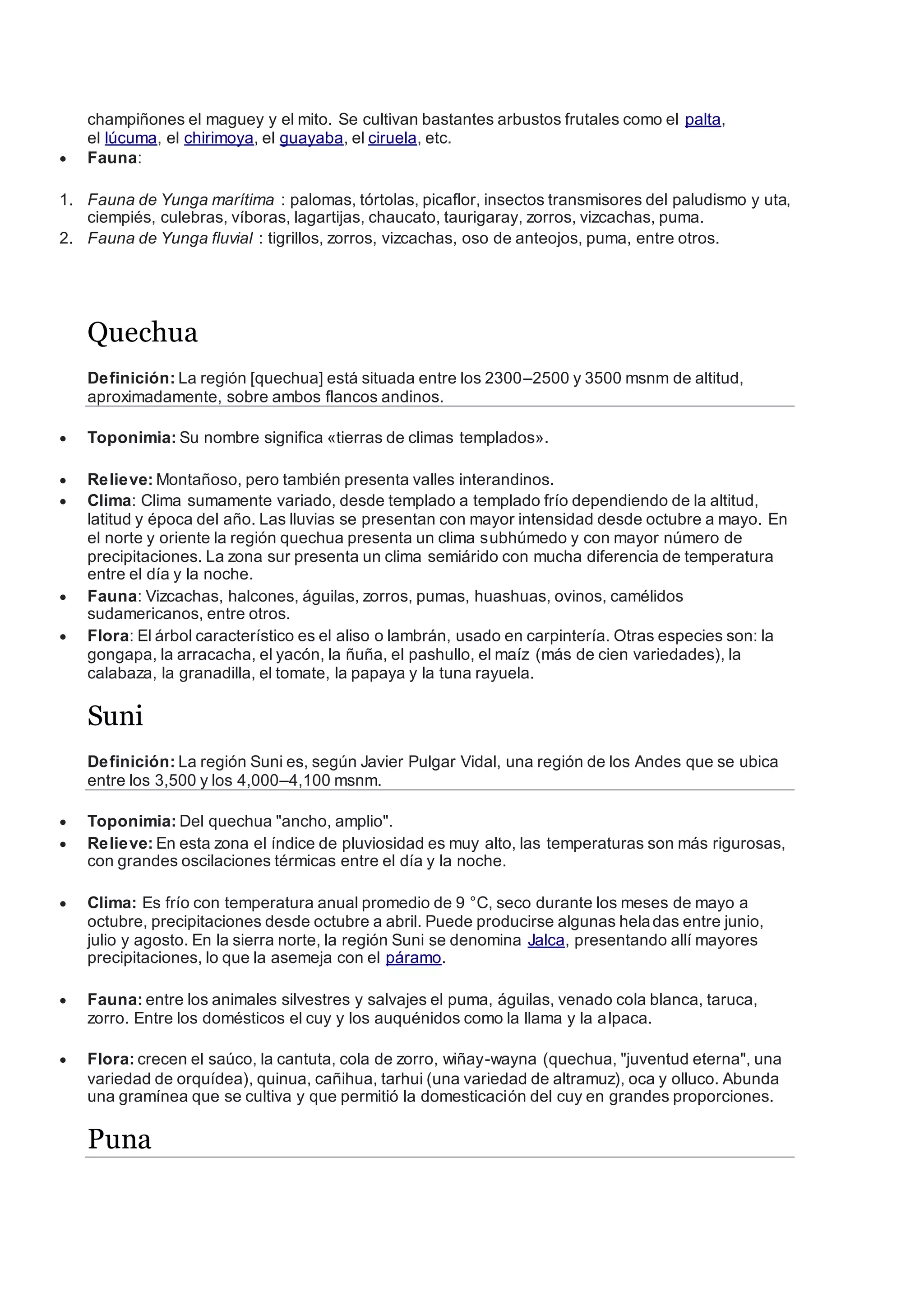 8 regiones del peru datos generales | DOCX