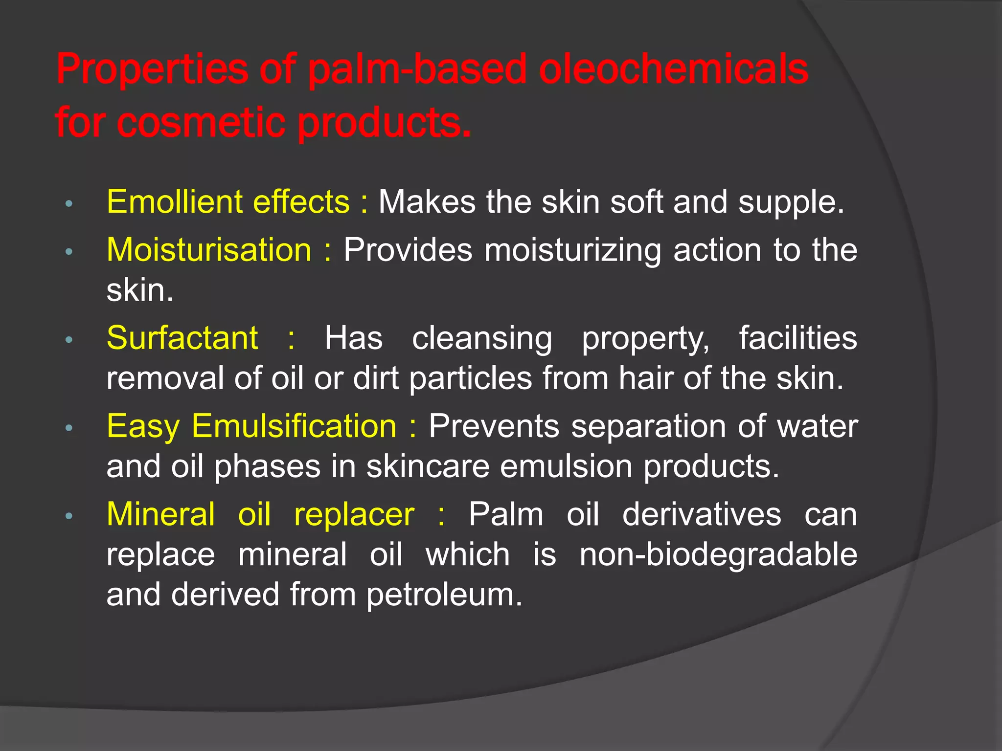 Renewable resource of palm oleochemicals | PDF