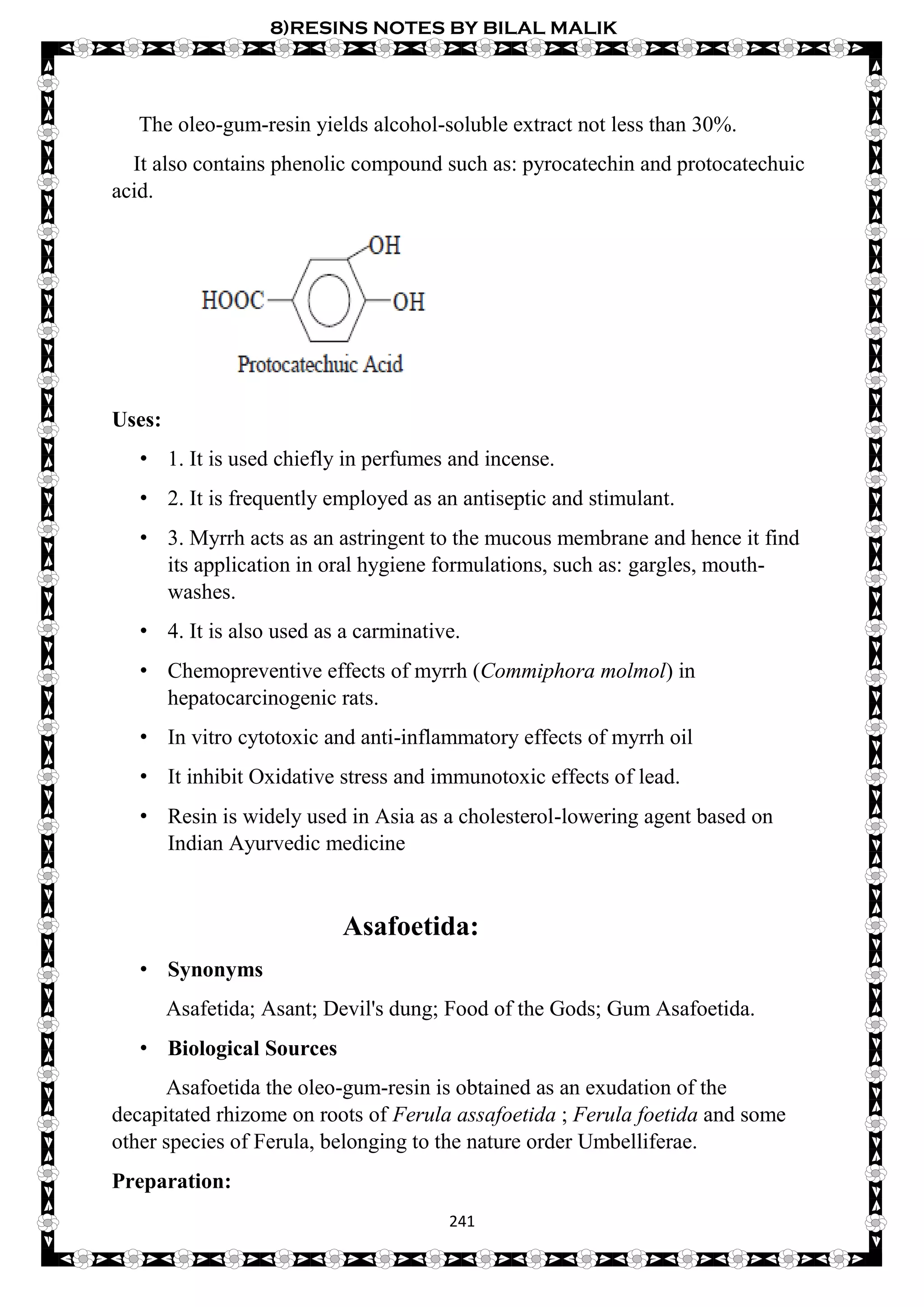 8 resins pharmacognosy notess | PDF