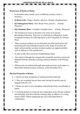 8 resins pharmacognosy notess | PDF