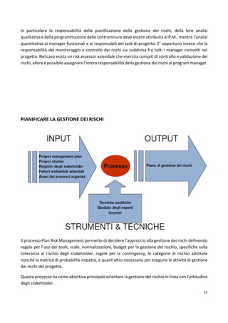 Processo Di Gestione Del Rischio Nella Gestione Del Progetto