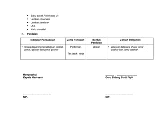 8) rpp fiqh kelas vii shalat jama, qosar | DOCX