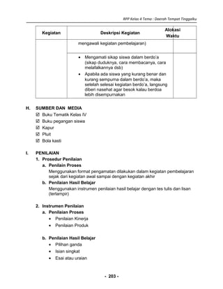 [8] rpp sd kelas 4 semester 2 daerah tempat tinggalku | PDF