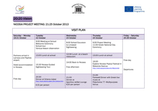 Nicosia project meeting visit plan | PDF