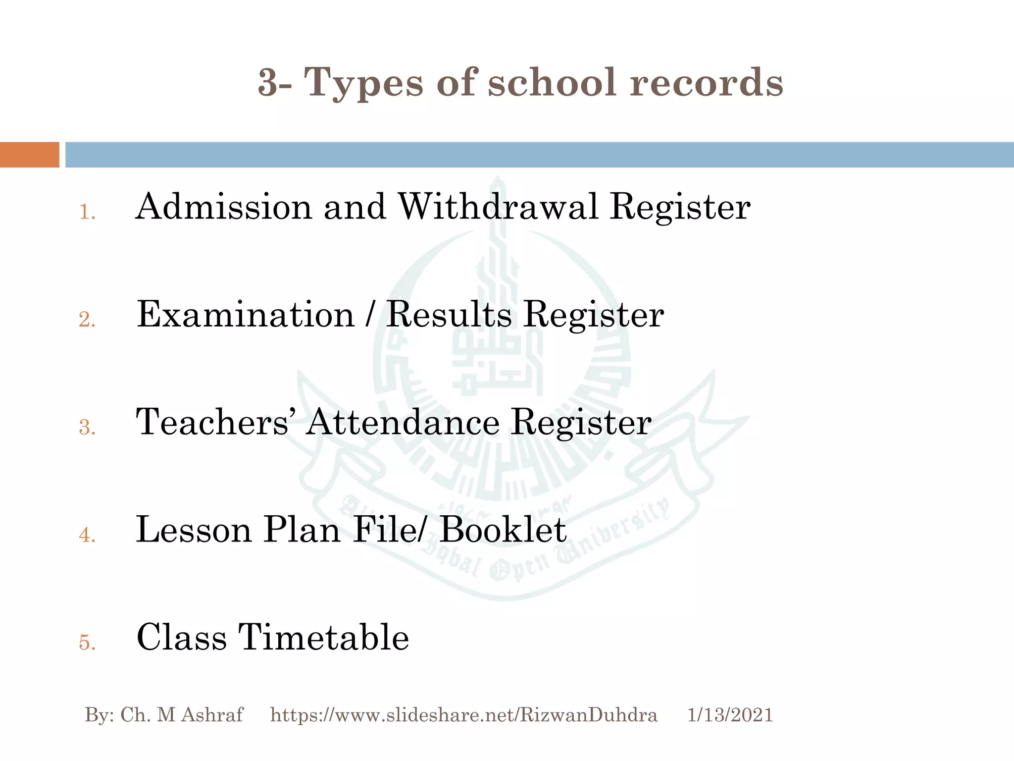 School Record Management in Educational Leadership and Management | PDF