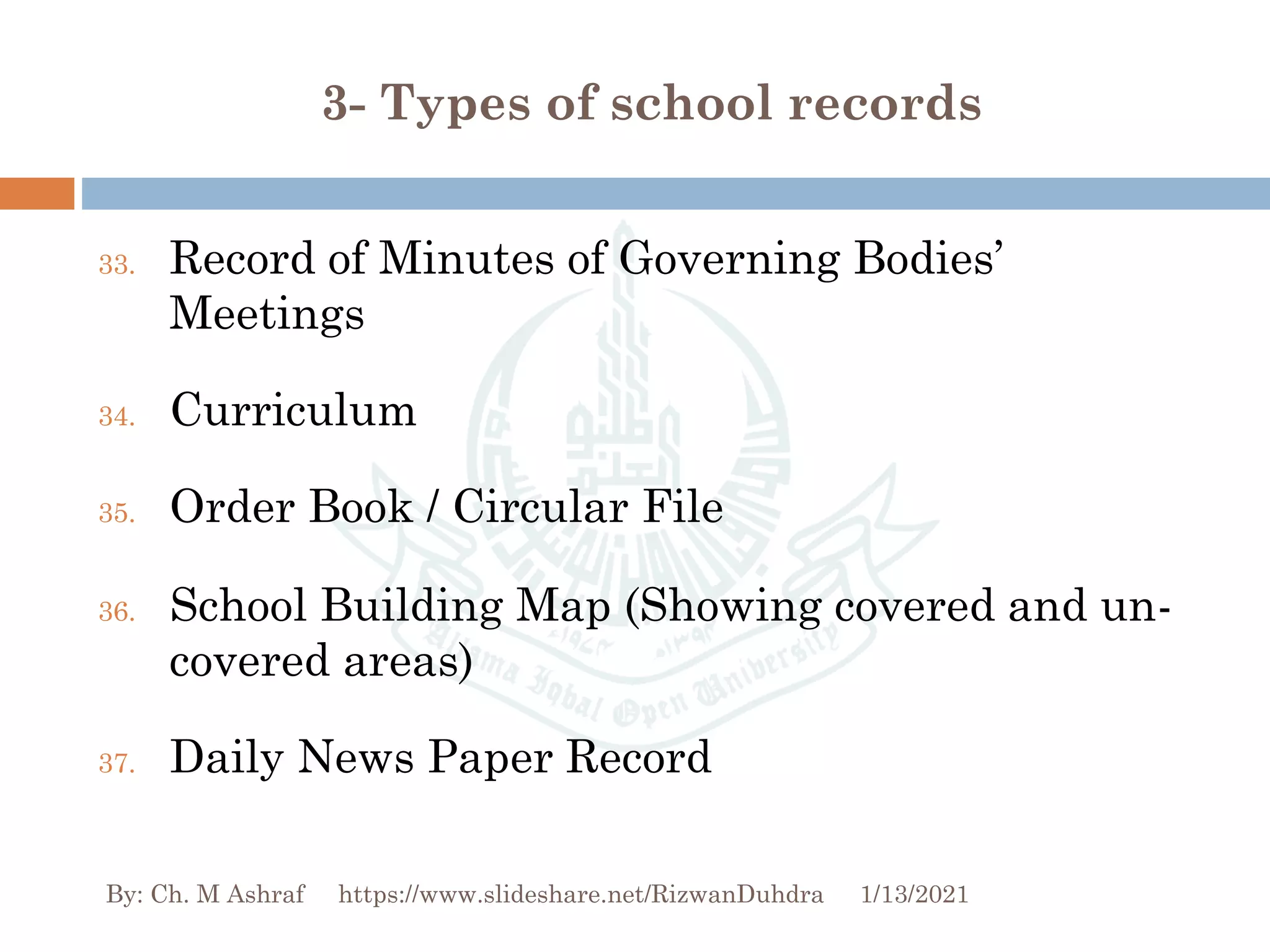 School Record Management in Educational Leadership and Management | PDF