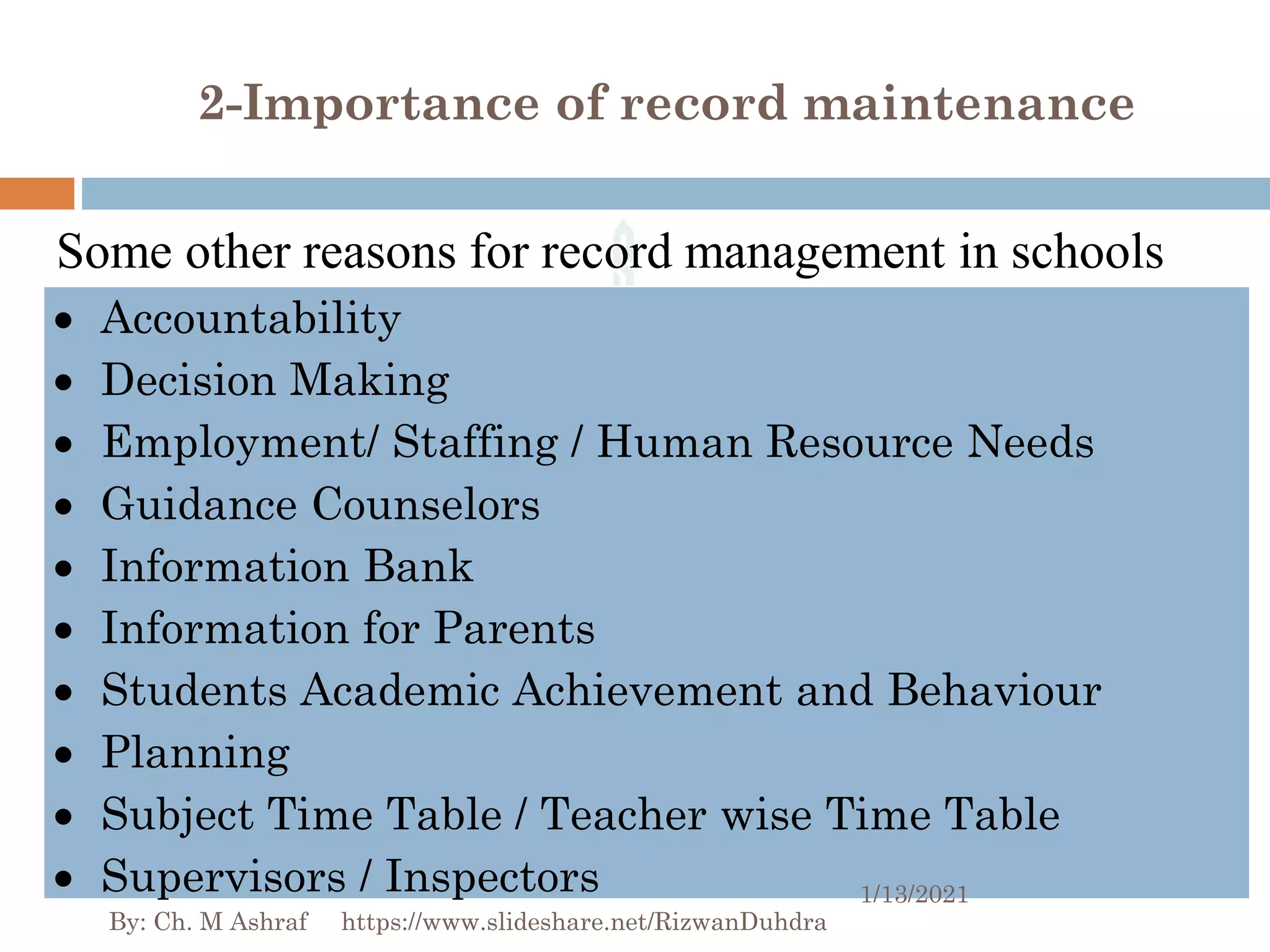 School Record Management in Educational Leadership and Management | PDF