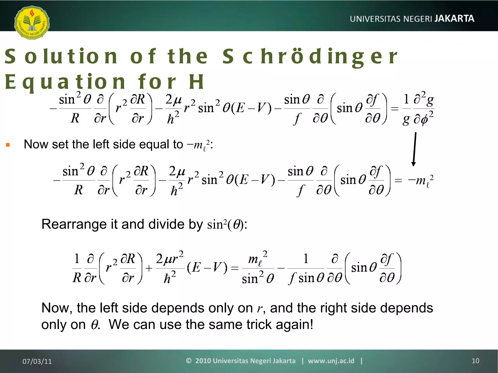 Fisika Modern 08 schrodinger eqinhydrogenatom | PPT