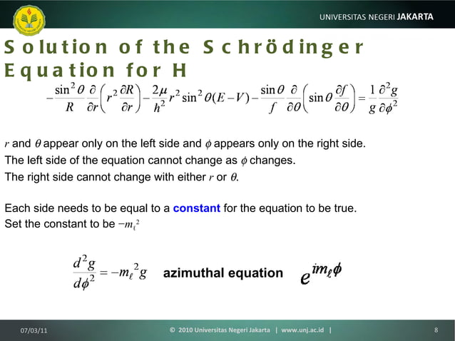 Fisika Modern 08 schrodinger eqinhydrogenatom | PPT