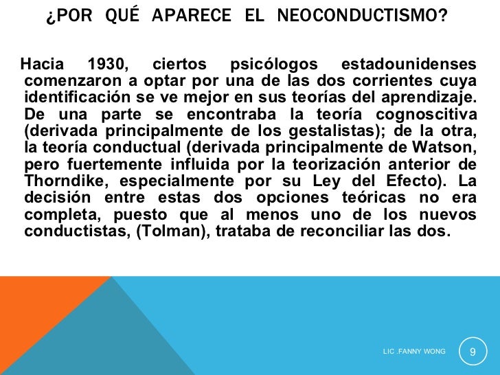 CORRIENTE NEOCONDUCTISTA POR FANNY JEM WONG