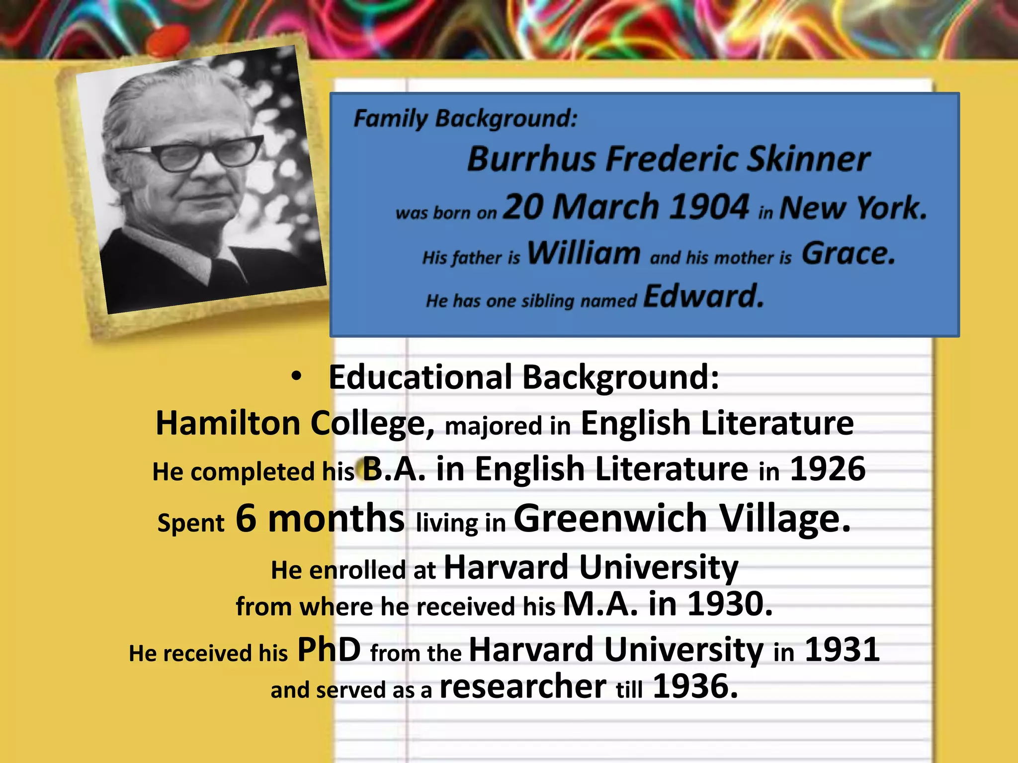 Theory of Personality- B.F.Skinner | PPTX