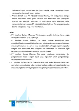 Analisis SWOT PT INDOFOOD | PDF