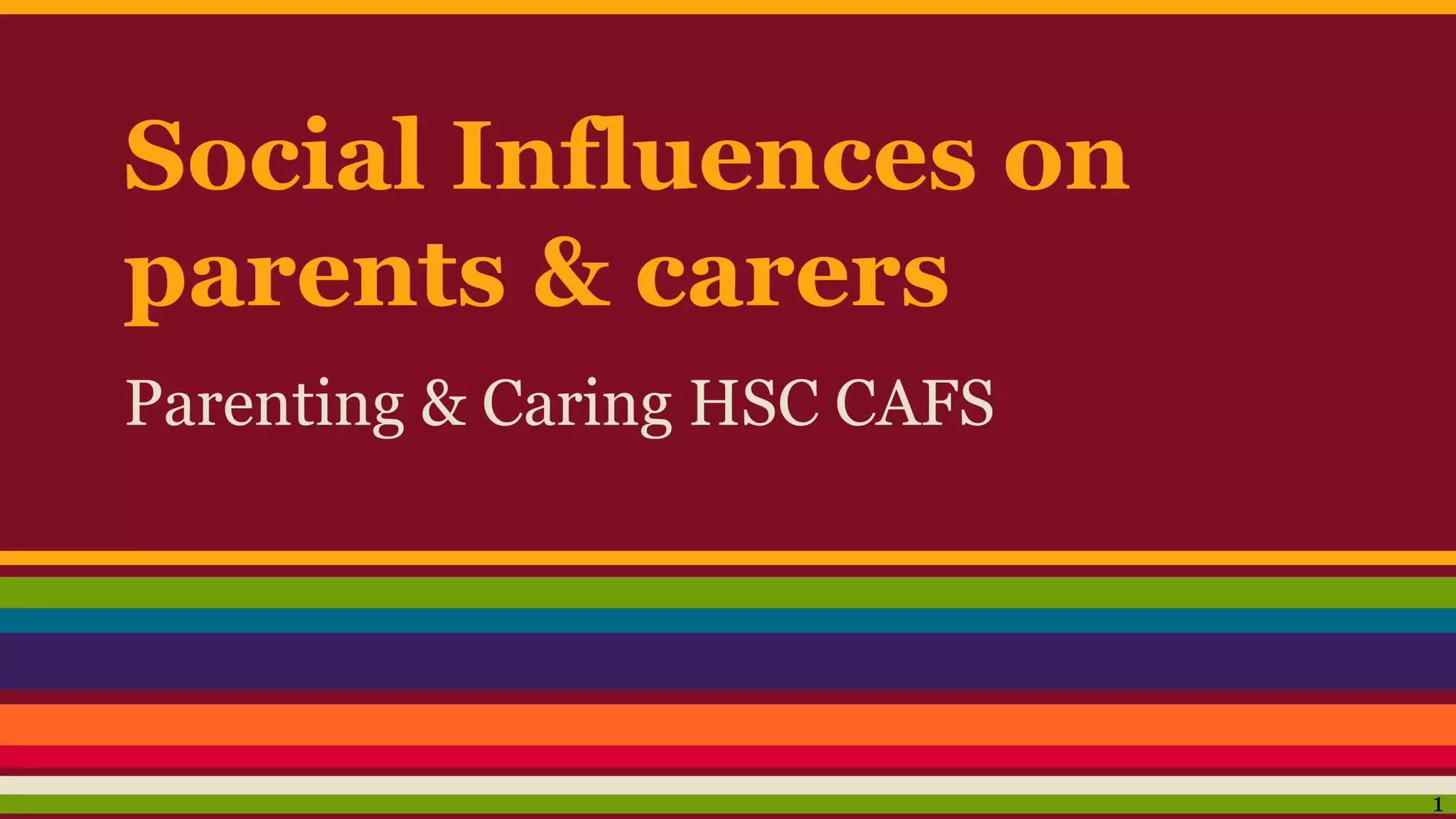 8 social influences on parents & carers | PPTX