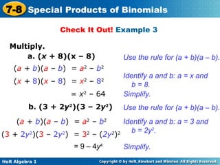 8 Special Products of Polynomials and its ideas | PPT