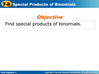 8 Special Products of Polynomials and its ideas | PPT