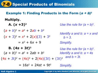 8 Special Products of Polynomials and its ideas | PPT