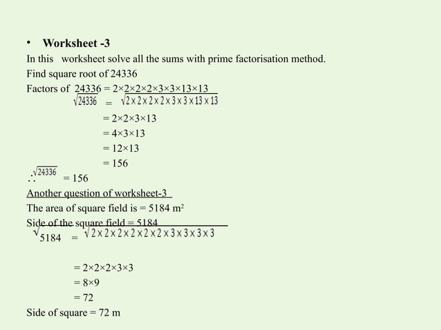 Mathematics Class 8 Square Roots Methods .pptx | Free Download