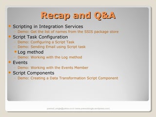 8\9 SSIS 2008R2_Training - Debugging_Package | PPT