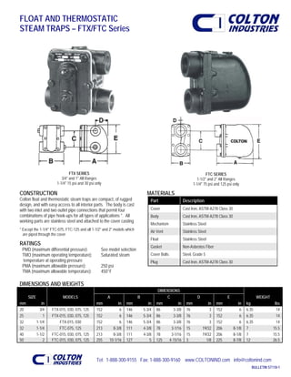 Float and thermostatic steam traps for condensate return | PDF