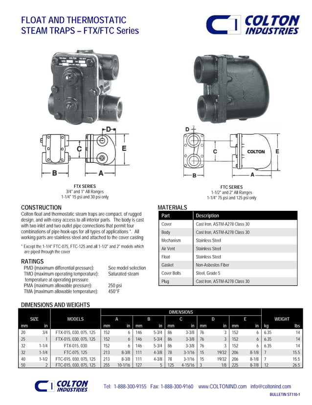 Float and thermostatic steam traps for condensate return | PDF