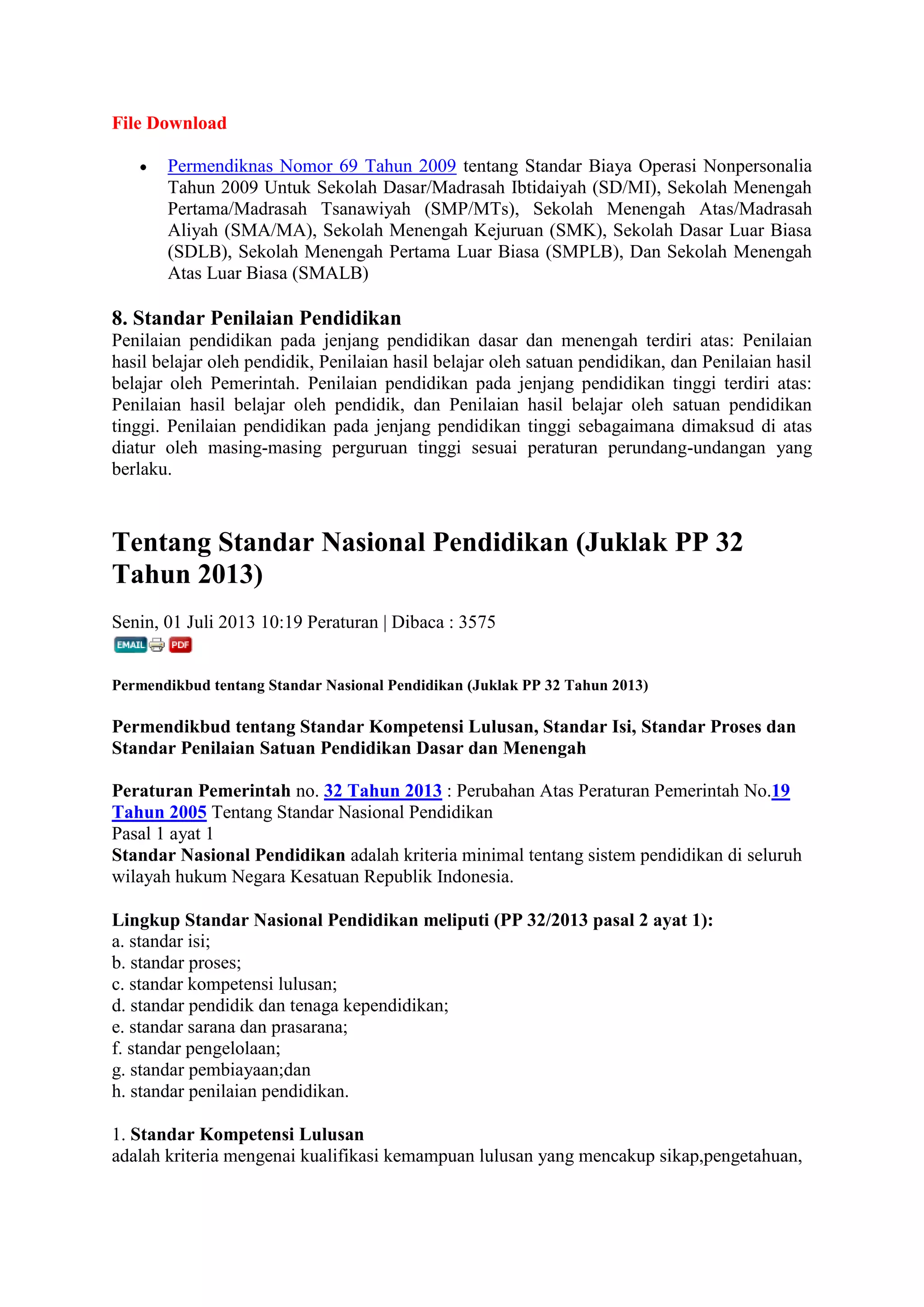 8 standart nasional pendidikan | PDF