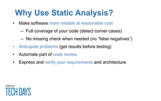 Tech Days 2015: Static Analysis CodePeer | PPT