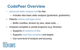 Tech Days 2015: Static Analysis CodePeer | PPT