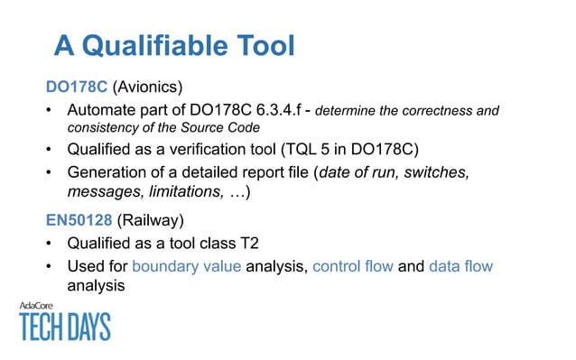 Tech Days 2015: Static Analysis CodePeer | PPT