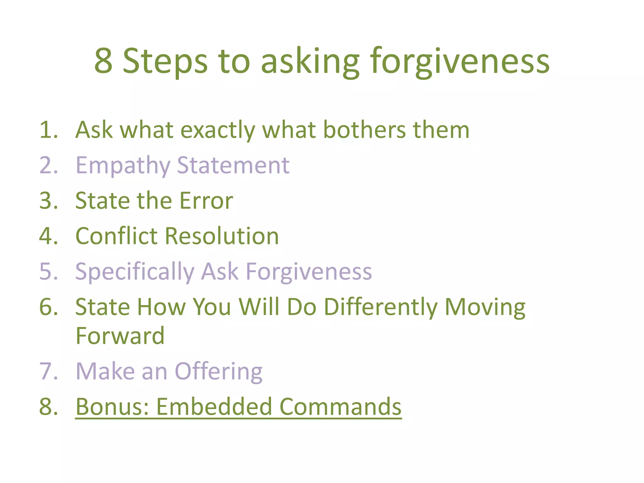 8 steps how to ask forgiveness | PPT