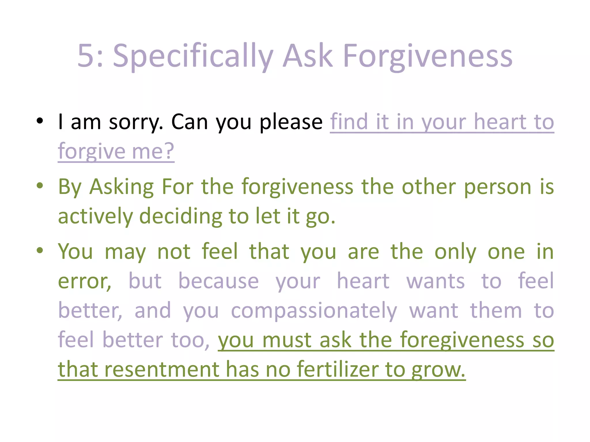 8 steps how to ask forgiveness | PPT
