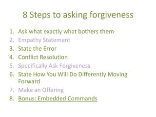 8 steps how to ask forgiveness | PPTX