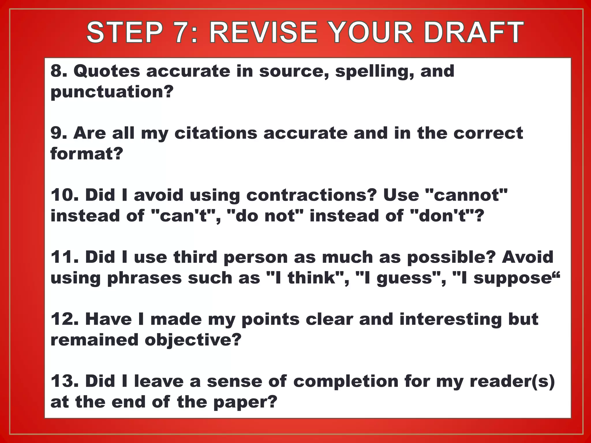 8 steps for writing an effective research paper | PPTX